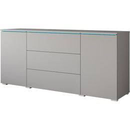 Home Affaire Sideboard &raquo;VERA, grifflos&laquo; verstellbare Einlegeb&ouml;den, Wahlweise mit oder ohne Beleuchtung wei&szlig; B/H/T: 150cm x 67,9cm x 39,5cm,mit 