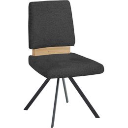 massivline&more Esszimmerstuhl &raquo;Br&uuml;gge 300&laquo; () 1 Stk. grau Holzwerkstoff, Metall, Stoff B/H/T: 48cm x 92cm x 59,5cm, 1 Stk., Microfaser Struktur (100%