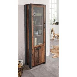 FORTE Vitrine &raquo;Clif&laquo; H&ouml;he 204 cm beige B/H/T: 62cm x 204,7cm x 41,6cm, T&uuml;ren: 1 Stk.