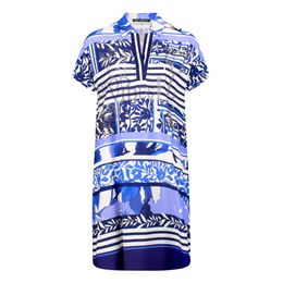 Betty Barclay Sommerkleid mit &uuml;berschnittenen &Auml;rmeln in Blau/Wei&szlig; | Gr.: 38
