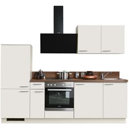 KOCHSTATION K&uuml;chenzeile &raquo;KS-Scafa, mit h&ouml;henverstellbaren F&uuml;&szlig;en&laquo; vormontiert, wahlweise mit E-Ger&auml;ten, mit Soft-Close, Breite 260 cm beige B/H/T: 