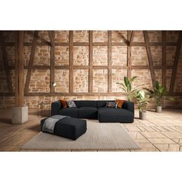 W.Schillig Ecksofa &raquo;around-the-block Mega Sofa, viel Platz und hoher Sitzkomfort, L-Form&laquo; mit eleganter Biese, mit Federkern, Breite 341 cm grau 