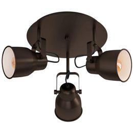Eglo Deckenspot &raquo;MITCHLEY&laquo; E27 1 Stk. Deckenleuchte Vintage, Industrial, Retro, K&uuml;chenlampe, E27, &Oslash; 50 cm braun 3, &Oslash; 50cm H: 35cm, 1 Stk.