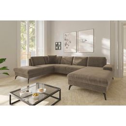 Sit & More sit&more Wohnlandschaft &raquo;Morris Jubi U-Form, B: 300 cm&laquo; mit Armteilfunktion & 1 Zierkissen, optional Schlaffunktion braun 100% Polyester B/H/T: 300cm 