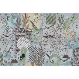 Livingwalls living walls Fototapete &raquo;Walls by Patel Bird`s Playground&laquo; glatt Vlies, Wand blau Vlies B/L: 4m x 2,7m
