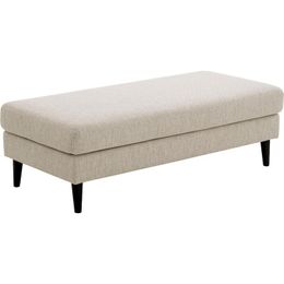 ATLANTIC HOME COLLECTION Hocker &raquo;Rekvik&laquo; XXL-Hocker, mit Massivholzf&uuml;&szlig;en, passend zur Rekvik-Serie beige B/H/T: 133cm x 42cm x 63cm, Struktur