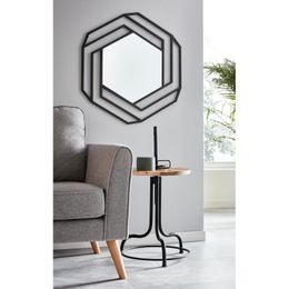OTTO home Dekospiegel &raquo;Zandvoort&laquo; Wandspiegel schwarz Metall B/H/T: 64,5cm x 70,5cm x 2cm