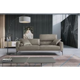 Egoitaliano 2,5-Sitzer &raquo;Masu, Designsofa mit erstklassigem Sitzkomfort, Breite 218cm&laquo; inkl. 2 Kissenrollen, R&uuml;ckenelemente manuell verstellbar, Metallf&uuml;&szlig;e grau 
