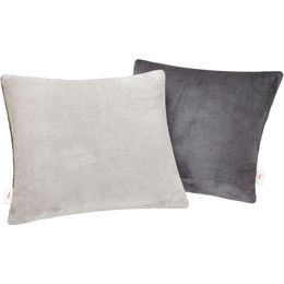 s.Oliver Dekokissen &raquo;double soft Kissen s.Oliver&laquo; Kissenh&uuml;llen ohne F&uuml;llung, 2 St&uuml;ck, mit samtig weicher Oberfl&auml;che grau Polyester B/L: 50cm x 50cm, 2