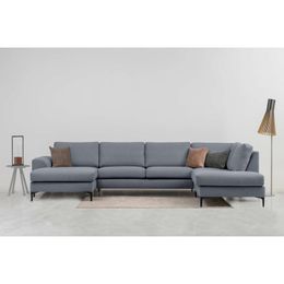 OTTO home Wohnlandschaft &raquo;Henry, U-Form, Breite 363 cm&laquo; mit Metallbeinen, Wellenunterfederung, wasserabweisender Stoff grau 100% PES B/H/T: 363cm x 