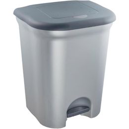 keeeper M&uuml;lleimer &raquo;torge&laquo; 2 Beh&auml;lter Treteimer 2x 11l, m. 2 Abfallbeh&auml;ltern, Made in Europe grau Kunststoff B/H/T: 37,5cm x 46cm x 29,5cm, 22 l
