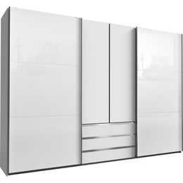 wimex Schwebet&uuml;renschrank &raquo;Magic by fresh to go&laquo; wei&szlig; B/H/T: 300cm x 216cm x 65cm, Schubladen: 3 Stk. T&uuml;ren: 2 Stk. Griffleisten chromfarben