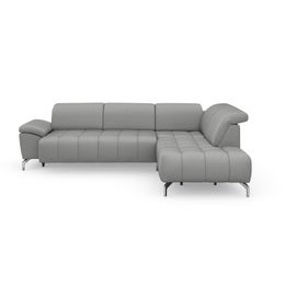 Sit & More sit&more Ecksofa &raquo;Cool L-Form&laquo; wahlweise mit Kopfteilverstellung und Vorziehsitz, motorisch grau B/H/T: 272cm x 79cm x 220cm, Luxus-Microfaser 