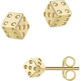 Firetti Damen Paar Ohrstecker &raquo;Schmuck Geschenk Silber 925 Ohrschmuck Ohrringe W&uuml;rfel&laquo; Made in Germany gold Silber 925 (Sterlingsilber)