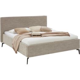 Meise M&ouml;bel meise.m&ouml;bel Polsterbett &raquo;Riva II&laquo; mit schwarzen Metallf&uuml;&szlig;en, wahlweise mit Bettkasten braun Liegefl&auml;che L&auml;nge B: 200cm x 160cm, Strukturstoff inkl. 