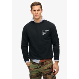 Superdry Herren Sweatshirt &raquo;CORE LOGO CITY CREW&laquo;, mit Rundhalsausschnitt, aus Baumwolle, Relaxed Fit, pflegeleicht schwarz M
