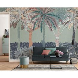 Komar Fototapete &raquo;Vlies Fototapete - Patterned Palms - Gr&ouml;&szlig;e 400 x 250 cm&laquo; Motiv bedruckt glatt Vlies B/L: 400m, Rollen: 1