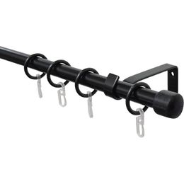 Gardinia Gardinenstange &raquo;Set Metall&laquo; &Oslash; 16 mm 1 l&auml;ufig-l&auml;ufig ausziehbar 1-Lauf schwarz L: 130cm - 240cm &Oslash; 16mm, 1 Stk., 1 l&auml;ufig
