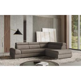 Sit & More sit&more Ecksofa &raquo;Broadway L-Form&laquo; mit verstellbaren Kopfteilen, wahlweise mit Schlaffunktion braun 100% Polyester B/H/T: 270cm x 79cm x 213cm, Luxus-