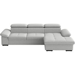 Sit & More sit&more Ecksofa &raquo;Viola, L-Form, B: 260 cm&laquo; optional Schlaffunktion,inkl Armteil- & Kopfteilverstellung grau 100% Polyester B/H/T: 260cm x 73cm x 