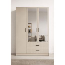 OTTO home Kleiderschrank &raquo;TERRIK, modern mit viel Stauraum & geriffelter Struktur, Spiegel&laquo; B/H/T ca. 150/200/60 cm, Garderobe mit 6 F&auml;chern, 