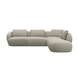 FLEXLUX Ecksofa &raquo;Torino, rund, L-Form, Sofa-Ecke mit Ottomane&laquo; Modernes, organisches Sofa-Design, Kaltschaum, Wellenunterfederung beige B/H/T: 296cm x