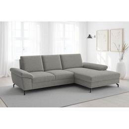 Sit & More sit&more Ecksofa &raquo;Chelsea L-Form, B: 264 cm, mit Armteil-& Sitztiefenverstellung&laquo; optional Schlaffunktion und Bettkasten grau 100% Polyester B/H/T: 