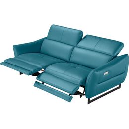 Egoitaliano 2,5-Sitzer &raquo;Dafne, elegantes Designsofa mit hohem Sitzkomfort&laquo; mit und ohne elektrischer Relaxfunktion, Kopfteile manuell verstellbar blau Leder &raquo;BULL