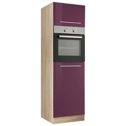 KOCHSTATION Backofen/K&uuml;hlumbauschrank &raquo;KS-Eton&laquo; lila eiche sonoma, B/H/T: 60cm x 200cm x 60cm, T&uuml;ren: 2 Stk.