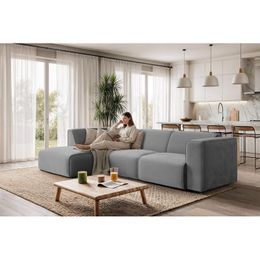 OTTO home Ecksofa &raquo;Merid L-Form, B: 295 cm - OTTO. Verl&auml;ssliche Qualit&auml;t.&laquo; jederzeit durch Module erweiterbar grau Struktur fein (100% Polyester);