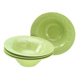Creatable Pastateller &raquo;Gourmet, Pastateller 27 cm, 4-tlg&laquo; Teller Set, Hochwertiges Design, Europ&auml;ische Qualit&auml;tsproduktion gr&uuml;n Porzellan 27cm