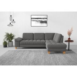 Sit & More sit&more Ecksofa &raquo;Westham L-Form&laquo; mit Ottomane, mit oder ohne Schlaffunktion, Bettkasten, Verstellung grau 90% Polyester 10%Polyamid B/H/T: 261cm x 