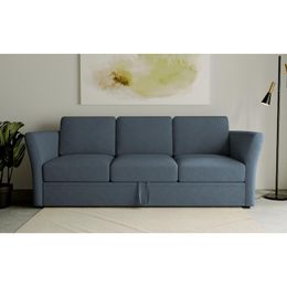 OTTO home 3-Sitzer &raquo;Lavars Schlafsofa&laquo; mit Bettfunktion, in zwei verschiedenen Bezugsqualit&auml;ten blau 53% strukturiertes Polyester, 47% Polyester B/H/T