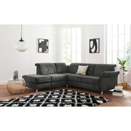 Sit & More sit&more Ecksofa &raquo;Darwin L-Form&laquo; inklusive Federkern, wahlweise mit Kopfteilverstellung, Schlaffunktion blau B/H/T: 249cm x 83cm x 221cm, Luxus-