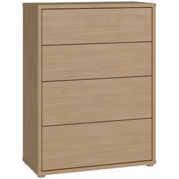 FORTE Kommode &raquo;Alice Springs, Kommode 4 Schubk&auml;sten B/H/T 74,5/99,1/34,9 cm&laquo; Schubk&auml;sten mit Vollauszug, Grifflos, Push to open Holzwerkstoff B/H/T: 