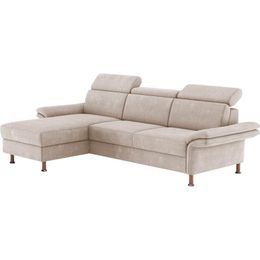 OTTO home Ecksofa &raquo;Calypso L-Form&laquo; mit motorischen Funktionen im Sofa und Recamiere beige 100% Polyester B/H/T: 260cm x 85cm x 172cm, Flachgewebe, 
