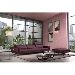 Egoitaliano 3-Sitzer &raquo;Gloria, super bequem, hochwertige Verarbeitung, edles Design, Megasofa&laquo; beidseitig verstellbare R&uuml;ckenelemente, mit Designmetallf&uuml;&szlig;en lila B