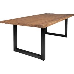 Sit Esstisch &raquo;Tops&Tables&laquo; mit rustikaler Tischplatte aus recyceltem Altholz Teak schwarz B/H/T: 220cm x 78cm x 100cm