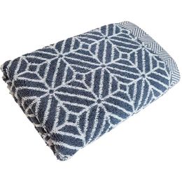 Framsohn frottier Duschtuch &raquo;Design Jaquard Raute Badetuch&laquo; mehrfarbig gewebtem Saum, hergestellt in &Ouml;sterreich grau Jacquard-Walkfrottier, Baumwolle 