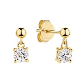 Firetti Damen Paar Ohrstecker &raquo;Schmuck Geschenk Silber 925 Ohrschmuck Ohrringe Solit&auml;r&laquo; mit Zirkonia (synth.) gold Silber 925 (Sterlingsilber)