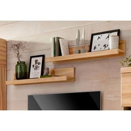 OTTO home Wandregal &raquo;Ribe,2er Set,teilmassiv mit massiver Ablagefl&auml;che, Breite: je 90 cm&laquo; 2 Stk. tlg. Ablagefl&auml;chen in Massivholz beige Holzwerkstoff 