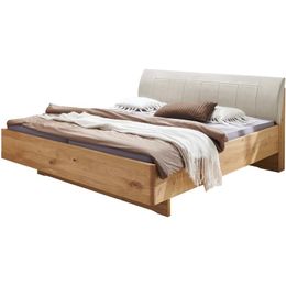 Wiemann Holzbett &raquo;Cardiff, Bettgestell, Bettrahmen, teilmassiv, mit Polsterkopfteil&laquo; Belastbarkeit 110/220 Kg, 4-fache h&ouml;henverstellbar, MADE IN 