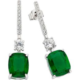 Firetti Damen Paar Ohrstecker &raquo;Schmuck Geschenk Silber 925 Ohrschmuck Ohrringe St&auml;bchen Oktagon&laquo; mit Glasstein, Zirkonia (synth.) gr&uuml;n Silber 925 (