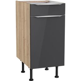 KOCHSTATION Unterschrank &raquo;KS-Aken&laquo; grau wildeiche Nachbildung, B/H/T: 40cm x 87cm x 58,4cm