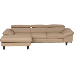 Home Affaire Ecksofa &raquo;Pilot L-Form&laquo; mit Kopfteilverstellung, wahlweise mit Schlaffunktion & Bettkasten braun 100% Polyester, Feinstruktur 75000 