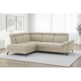 Sit & More sit&more Ecksofa &raquo;Vanity; L-Form, B. 254 cm&laquo; Inkl.Sitz-,Kopf-und Armteilverstellung 100% Polyester B/H/T: 254cm x 84cm x 197cm, Cord, Ottomane links, 