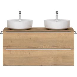 Nobilia Waschtisch-Set &raquo;Alvene&laquo; mit Doppelwaschplatz, vormontiert, mit Soft-Close, 1 Stk. tlg. braun B/H/T: 120,3cmcm x 74,2cmcm x 48,5cmcm, Griffe 