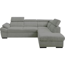 exxpo - sofa fashion Ecksofa inkl. Kopf- und Armteilverstellung, wahlweise mit Bettfunktion B/H/T: 270cm x 78cm x 207cm, Cord, Ottomane rechts, ohne 