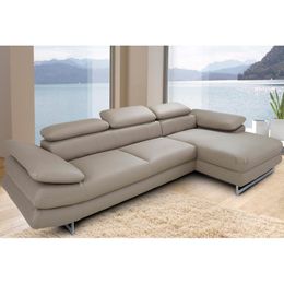 COTTA Ecksofa &raquo;Solution L-Form&laquo; mit Arm- & Kopfteilverstellung, wahlweise mit Schlaffunktion beige B/H/T: 270cm x 73cm x 167cm, Kunstleder SOFTLUX ,