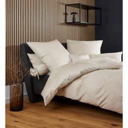 Janine Bettw&auml;sche &raquo;Milano 4510645106 06&laquo; mit Rei&szlig;verschluss beige Mako-Satin, Obermaterial: 100% Baumwolle B/L: 135cm x 200cm, 1 Stk., 1 Stk., Mako-Satin, B/